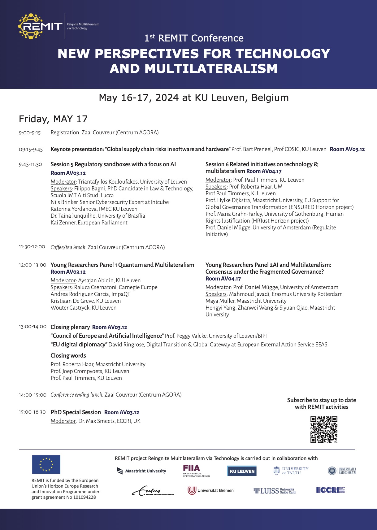 REMIT conference programme poster - REMIT Research