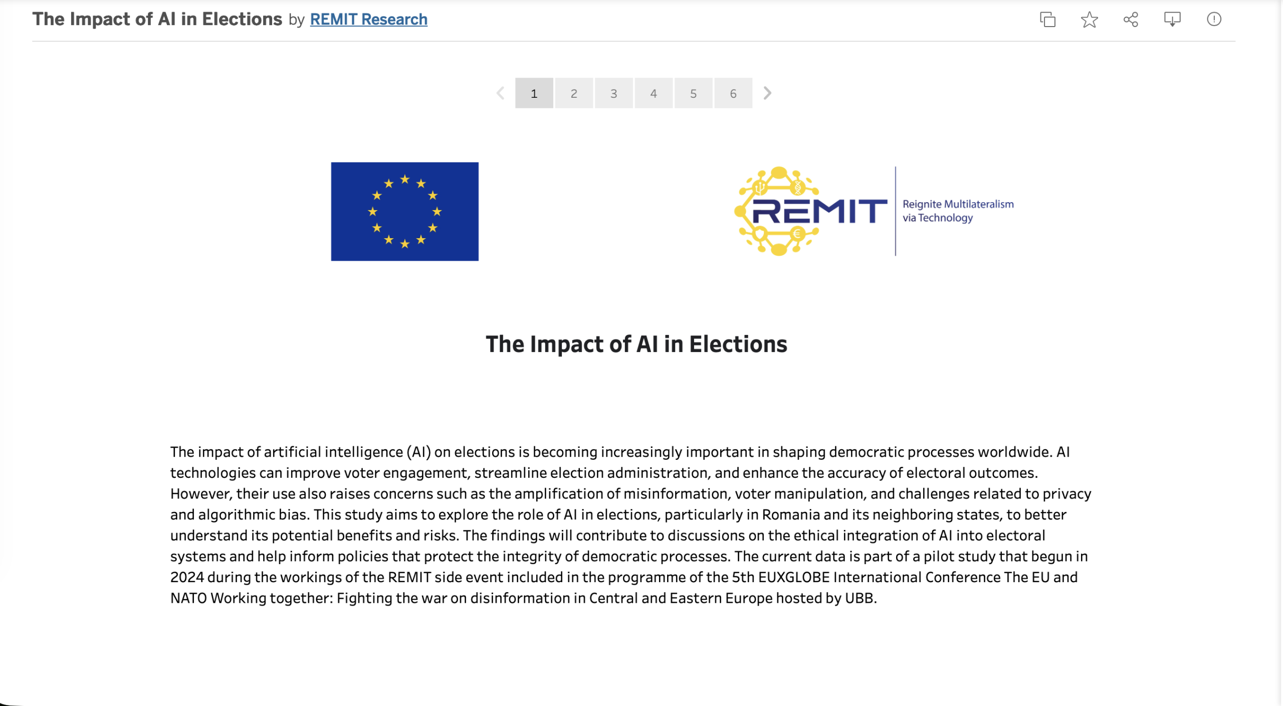 New Dashboard: Impact of AI in Elections - REMIT Research