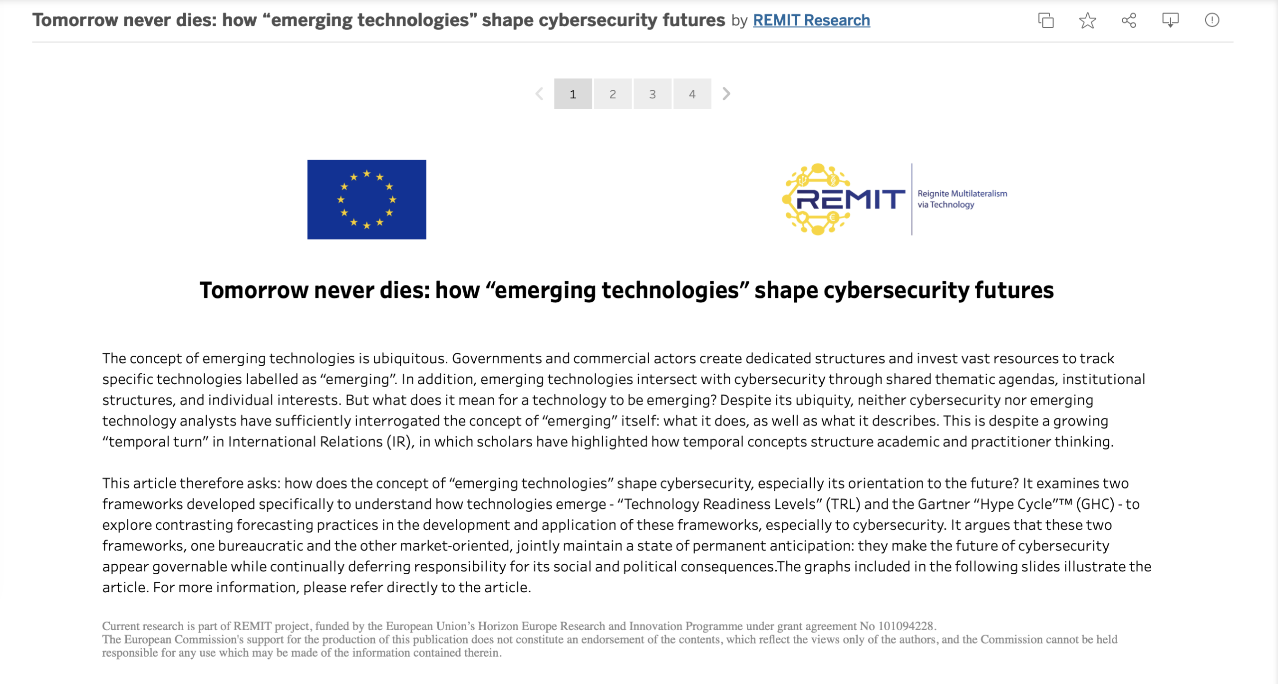 REMIT Publishes Dashboard: Emerging Technologies and Cybersecurity ...